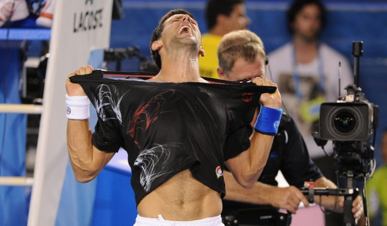 A moment in time: Novak Djokovic beats Rafael Nadal in Iron Man 2012 ...