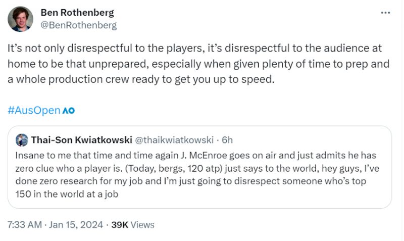 John McEnroe again under fire for doing 'zero research' for his ...