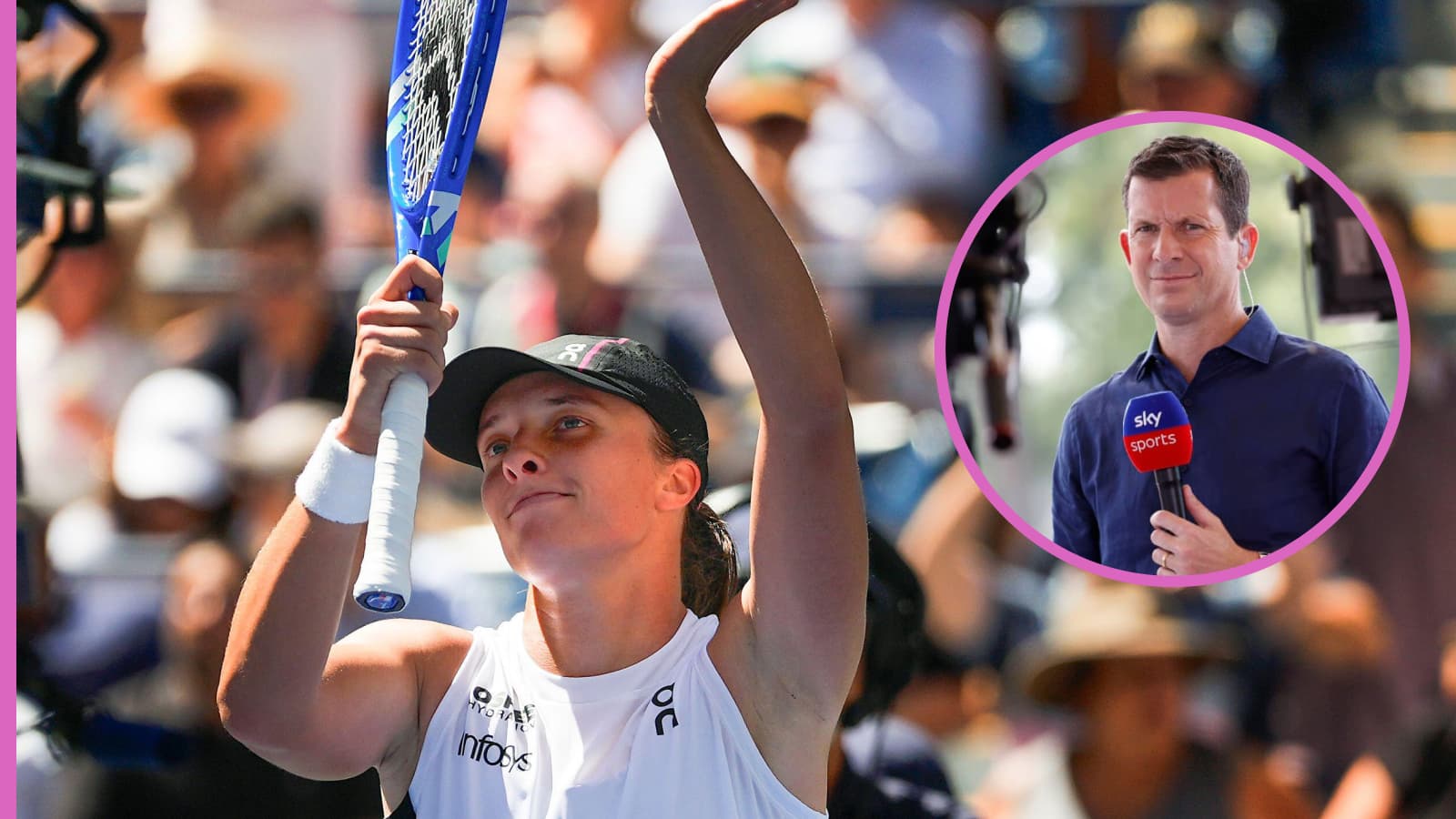 Tim Henman and Laura Robson react after Iga Swiatek's US Open scare