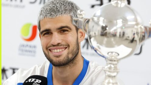 The 10 active players with the most ATP titles: Novak Djokovic with 99, Jannik Sinner above ...